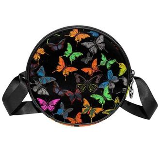 Generic Sac &agrave; bandouli&egrave;re rond pour femme, petit sac &agrave; bandouli&egrave;re avec fermeture &eacute;clair, bretelles r&eacute;glables, style d&eacute;contract&eacute;, pour femmes et filles