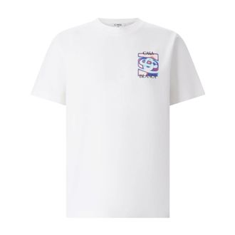 Casablanca Homme, Tops, Blanc, Taille: 2XL Heat Map T-Shirt