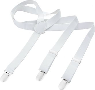 Miobo Long Hosentr&auml;ger Herren Damen Hosen Tr&auml;ger Y Form Style 3er Clips elastisch Schmal Unifarbe