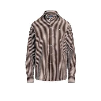 Polo Ralph Lauren Femme, Blouses et Chemises, Brun, Taille: 44 FR Chemise D&eacute;contract&eacute;e en Coton