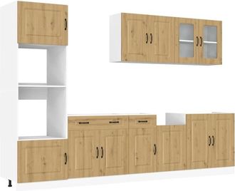 vidaXL Vidaxl - 7-tlg. K&uuml;chenschrank-Set Kalmar Artisan-Eiche Holzwerkstoff