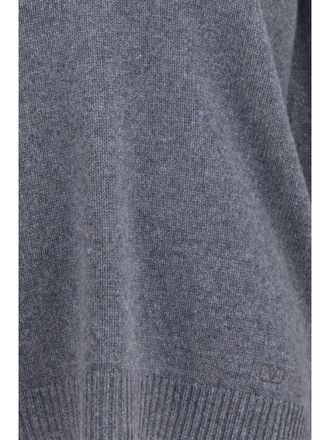 Valentino Womens Cashmere Sweater Grey Melange Tops Top