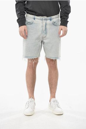 Givenchy Light-Wash Denim Shorts with Raw Hem size 30