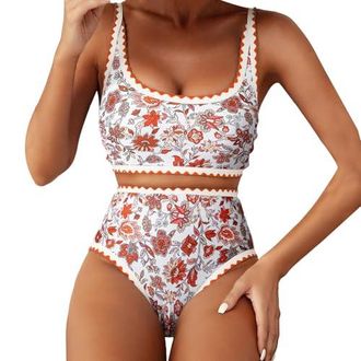 Generic Bikini pour femme - Élégant et sexy - Deux pièces - Col en V - Triangle - Push Up - Bikini de plage - Maillot de bain incurvé - Haut de bikini - Souti