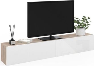 IDMarket Idmarket - Hängendes TV-Möbel 180 cm elio 2 Türen aus Holz und Weiß