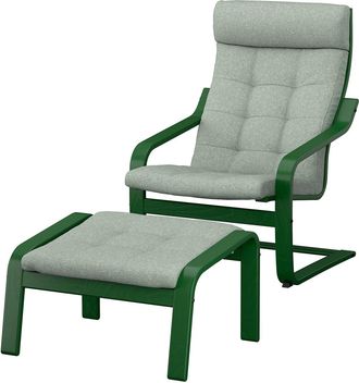 IKEA PO&Auml;NG Sessel und Hocker