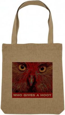 Fabulous Sac Shopping Tote Bag Aspect Lin - Who Gives A Hoot Collage Vintage Illustration Art Animal Oiseau Parodie Jeu de Mot Zoomer - Sac de Courses Toile Ep