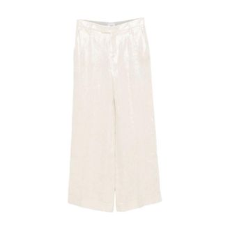 Brunello Cucinelli Femme, Pantalons, Beige, Taille: 34 FR Wide Pantalons