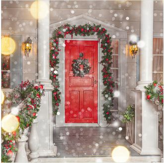 Wallario Sticker/Aufkleber f&uuml;r K&uuml;hlschrank/Geschirrsp&uuml;ler/K&uuml;chenschr&auml;nke, Selbstklebende Folie - 60 x 60 cm, Motiv: Willkommen im Weihnachtszauber