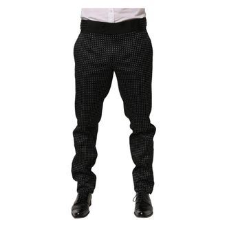 Dolce & Gabbana Polka Dot Baumwoll-Anzughose - - Trousers - Herren - Schwarzk - 2XL