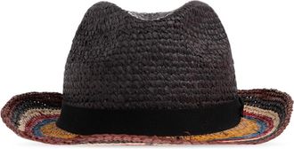 Paul Smith Homme, Accessoires, Noir, Taille: L Signature Stripe Straw Hat