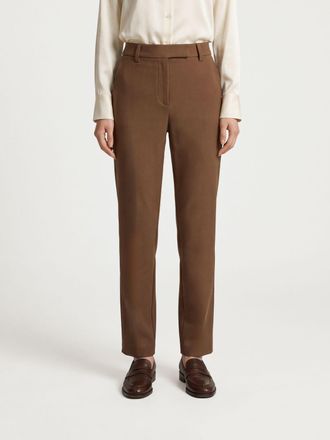 Brunello Cucinelli Pantalon slim ajust&eacute; en coton stretch &agrave; taille mi-haute