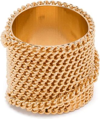 Dries Van Noten Homme, Accessoires, Jaune, Taille: L Chain-Detail Ring