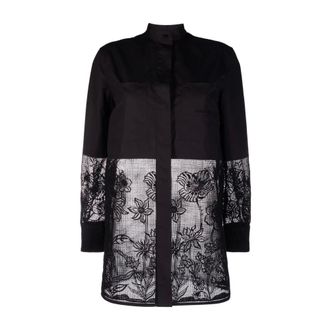 Ferragamo Femme, Blouses et Chemises, Noir, Taille: 36 FR Chemise en Coton Noir