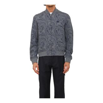 Etro Bomberjacke mit Logo - - Jackets - Herren - Blau - M