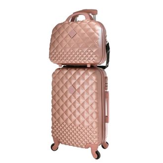 Camomilla 2er Gep&auml;ck-Set, Handgep&auml;ck (40 l) + Kosmetikkoffer (15 l), Hartschalen, drehbare Rollen, Farbe Rosagold
