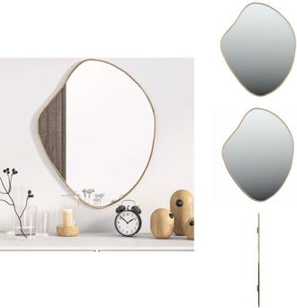 vidaXL Miroir mural Dor&eacute; 60x50 cm - Miroir Mural - Miroir Dor&eacute; - D&eacute;coration Murale - Miroir Design - Miroir Salle De Bain