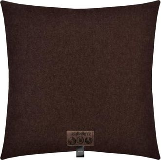 Zoeppritz Soft-Fleece-Kissenbezug - Polarfleece-Kissenbezug mit H&auml;kelstich - Flauschige Kissenh&uuml;lle - 40x40 cm - 880 Dark Brown - von zoeppritz since 1828, 7022