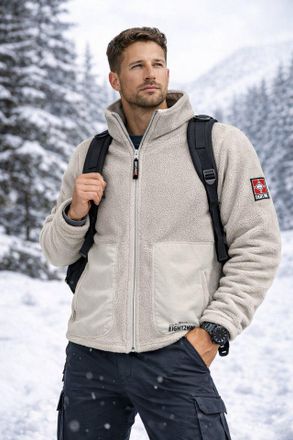 Sublevel Fleecejacke Herren mit Teddyfleece Fleece Jacke Outdoor Freizeit