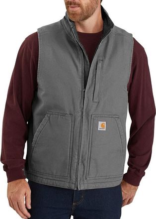 Carhartt Work in Progress Herren Weste mit Sherpa-Futter und Stehkragen mit Lockerer Passform Work Utility Oberbekleidung, Kiesfarben, XXL Groß Hoch