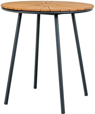 ebuy24 Cleveland Cafetisch &Oslash;70cm Garten Teak,schwarz