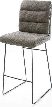 DELIFE Barstuhl Pela-Flex Boucl&eacute; Soft Schlamm Kufengestell Metall Schwarz, Barst&uuml;hle