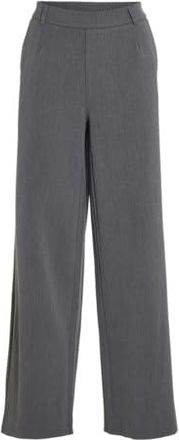 Vila Vila Vivarone HW Pantalon Large Noos, M&eacute;lange de Gris Moyen., 40