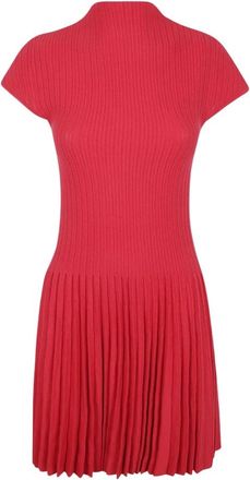 Magda Butrym Femme, Robes, Rouge, Taille: 34 FR Ribbed Knit Mock Neck Dress