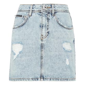 Philipp Plein Femme, Jupes, Bleu, Taille: W28 Mini-jupe