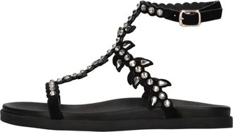 Emanuelle Vee Femme, Chaussures, Noir, Taille: 40 EU Sandales Plates en Daim