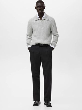 Mango Pantalon regular-fit pinces noir - Homme - 38 - MANGO MAN