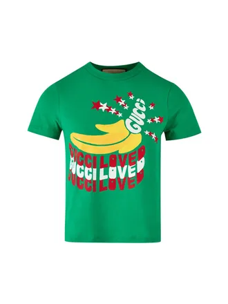 Gucci Womens Green Cotton Logo T-Shirt