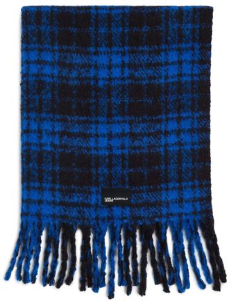Karl Lagerfeld Karierter Strickschal - Blau