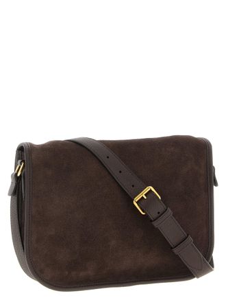Valentino Garavani Mens Brown Cowhide Crossbody Bag