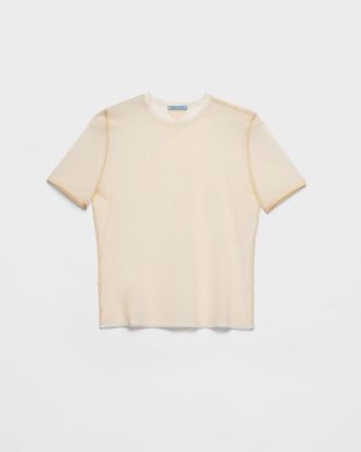 Prada T-Shirt aus Baumwoll-T&uuml;ll