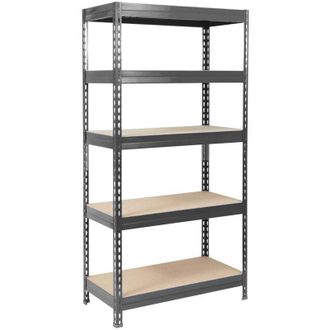 Floordirekt &Eacute;tag&egrave;re m&eacute;tallique de Rangement renforc&eacute;e &agrave; Charge Lourde 5 &Eacute;tages Gris anthracite 220 x 120 x 45 cm Charge Max : 1250 kg