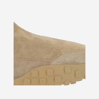 Jil Sander Womens Suede Leather Sneakers Beige Trainers