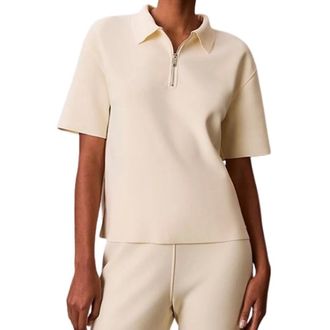 Calvin Klein Femme, Tops, Beige, Taille: 38 FR Polo Chemises