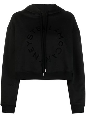 Stella McCartney sweat crop à logo imprimé - Noir