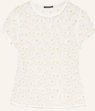 Luisa Cerano Luisa Cerano T-Shirt Aus Mesh Mit Pailletten weiss
