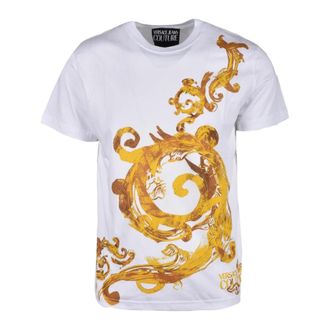 Versace Jeans Couture Baumwoll-T-Shirt mit einzigartigem Design - - Tops - Herren - Wei&szlig; - S