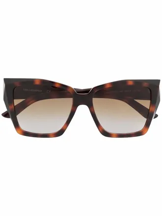 Karl Lagerfeld Oversized-Sonnenbrille in Schildpattoptik - Braun