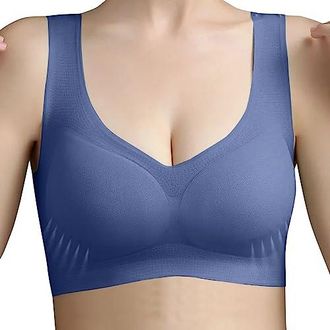 Generic Soutien-gorge 2026 pour femme, coupe unique, &agrave; armatures, demi-t-shirt convertible, bleu, XXL