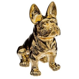 Atmosphera Atmosphera - Statuette Bulldog - c&eacute;ramique - dor&eacute; - H19 cm