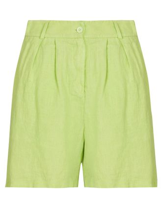 8 by YOOX LINEN HIGH-WAIST PLEATED BERMUDA