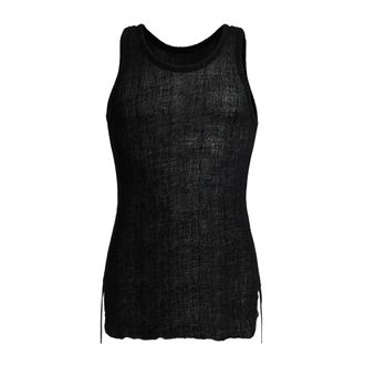Ann Demeulemeester Boris Wrinkled Cropped Tank Top - - Tops - Damen - Schwarzk - S