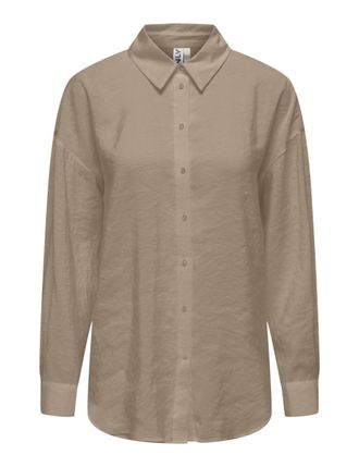 Only Damen Onliris L/S Modal Shirt Noos WVN, Silver Mink, S