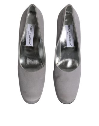 Dolce & Gabbana Womens Suede Leather Heel Gray