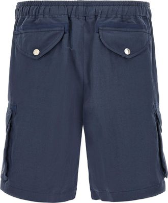 Brunello Cucinelli Cargo Cotton-Linen Bermuda Shorts - Navy