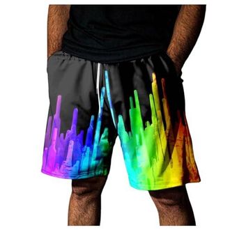 Generic Pantalons courts hommes hommes printemps et &eacute;t&eacute; couleur pantalon de plage cordon de serrage taille &eacute;lastique respirant doux court quotidien streetwear